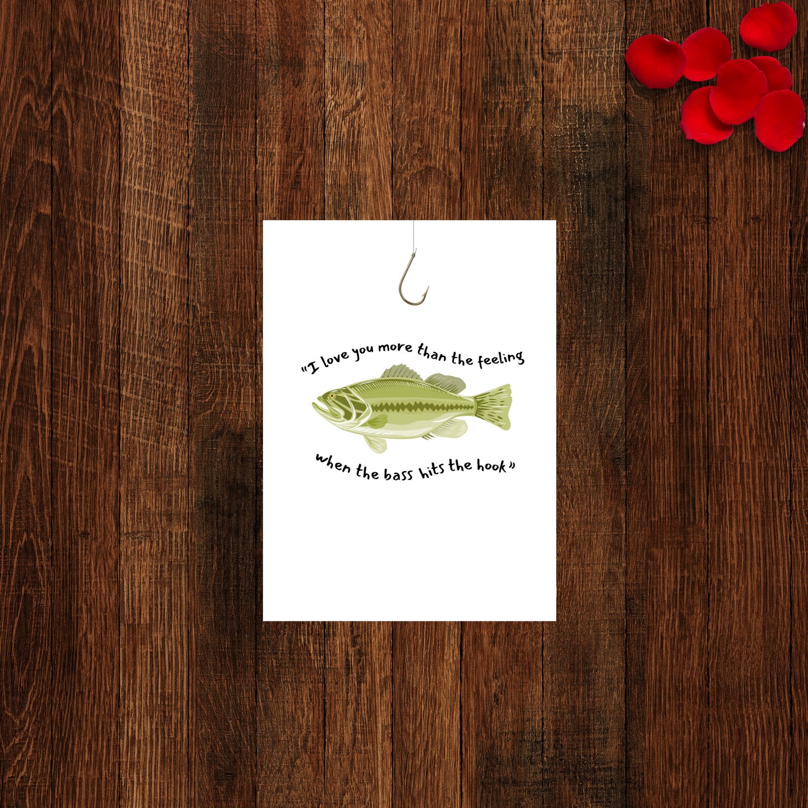 Fishing Valentine's Day Card, Fishing Greeting Card, Valentine's Day ...