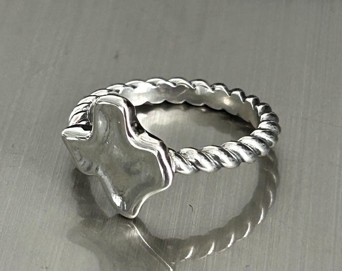 James Avery Texas Ring Retired Lone Star State Size 6 1/2 Sterling ...