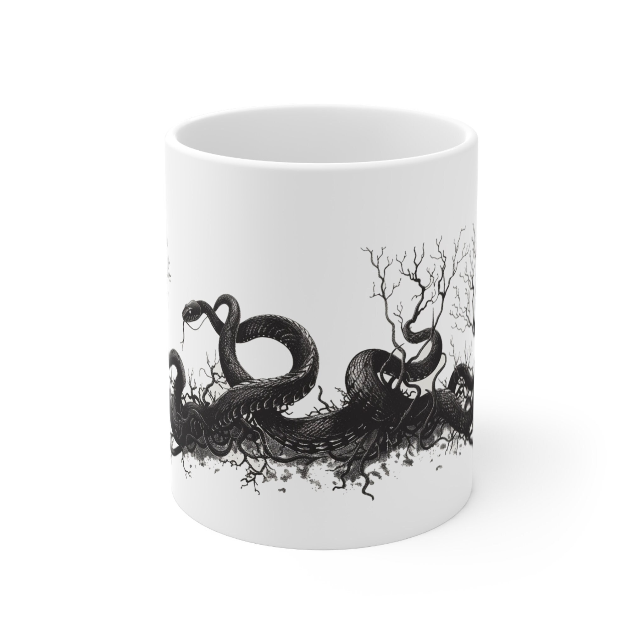 Black Tree Snake Mug, Cool Mug Design, Tree Style, Root Style, Tree ...