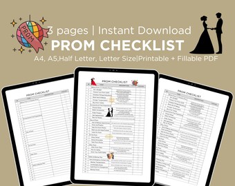 Prom Checklist - Etsy