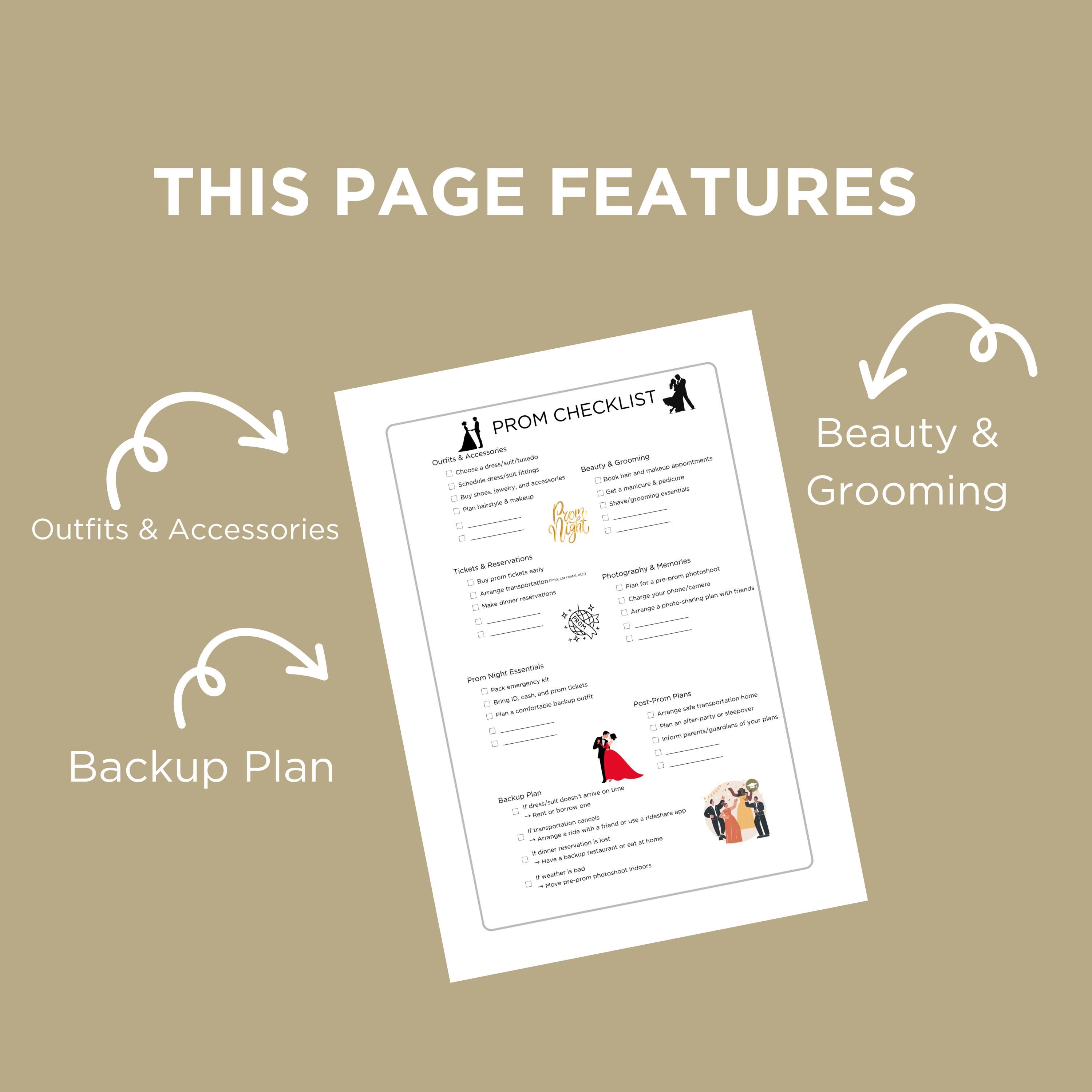 Prom 2025 Printable Planner| Printable Prom Checklists|high School Prom ...