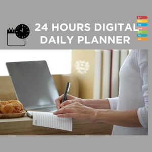24 Hour Digital Daily Planner Printable for Goodnotes PDF & PNG A4, A5 ...