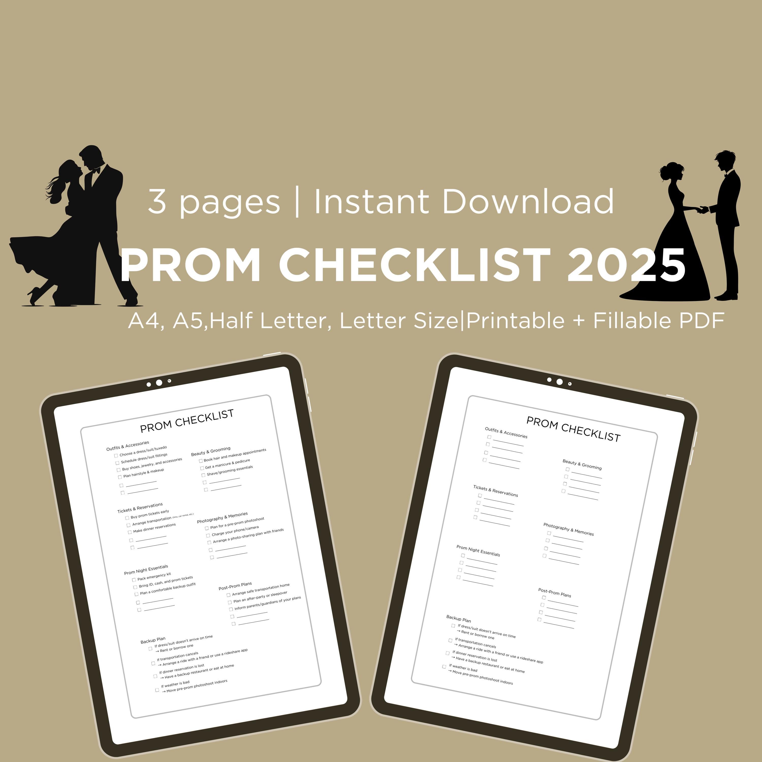 Prom 2025 Printable Planner| Printable Prom Checklists|high School Prom ...