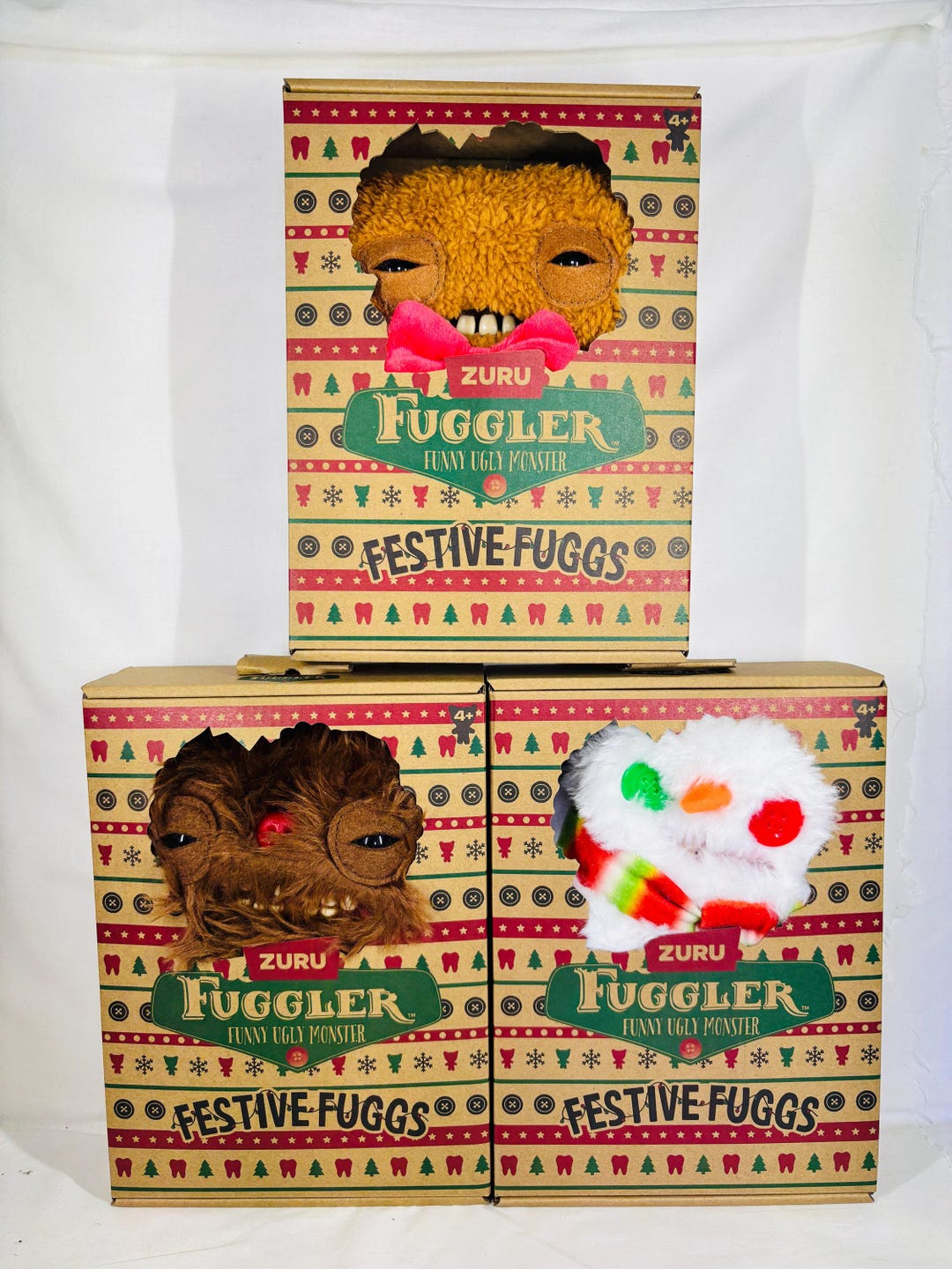Festive Fuggler Plush – Complete Holiday Set of 3 (2025 Collectible ...