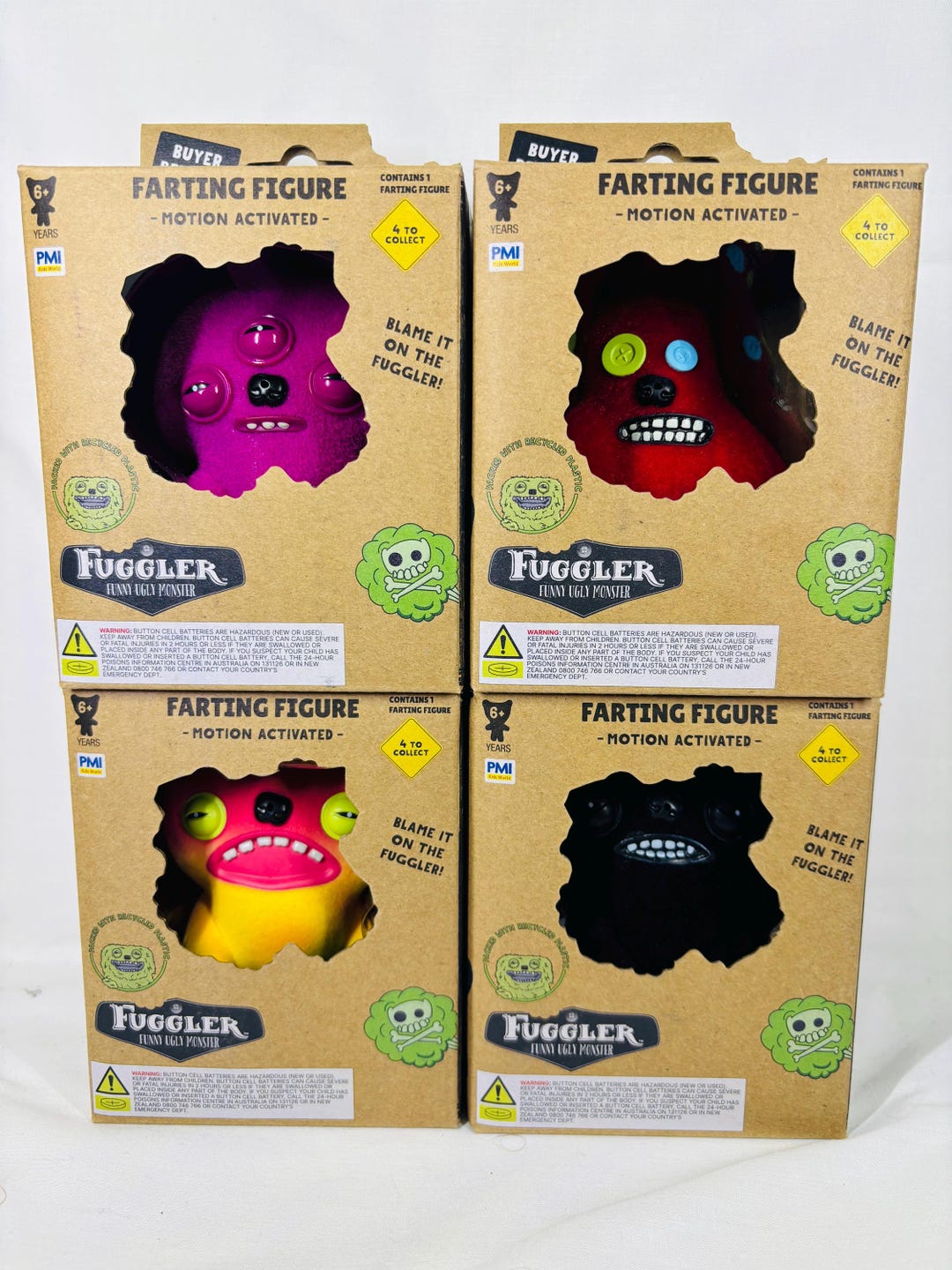 COMPLETE SET of 4 - Farting Fuggler Figure 3.5" Collectible Figures ...