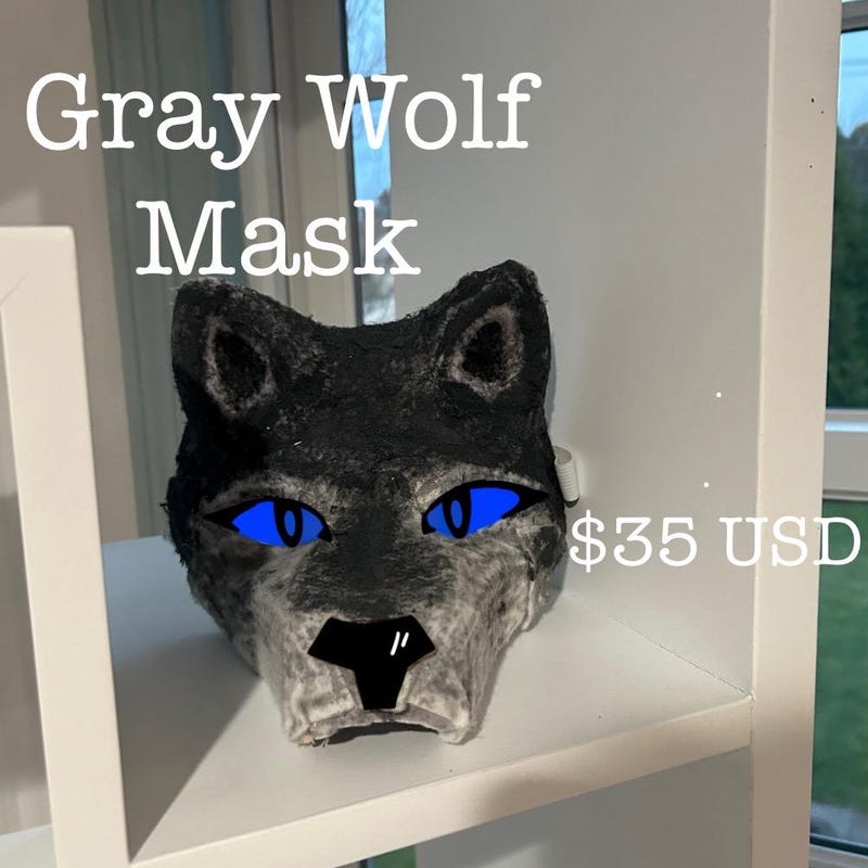Grey Wolf Therian Mask - Etsy