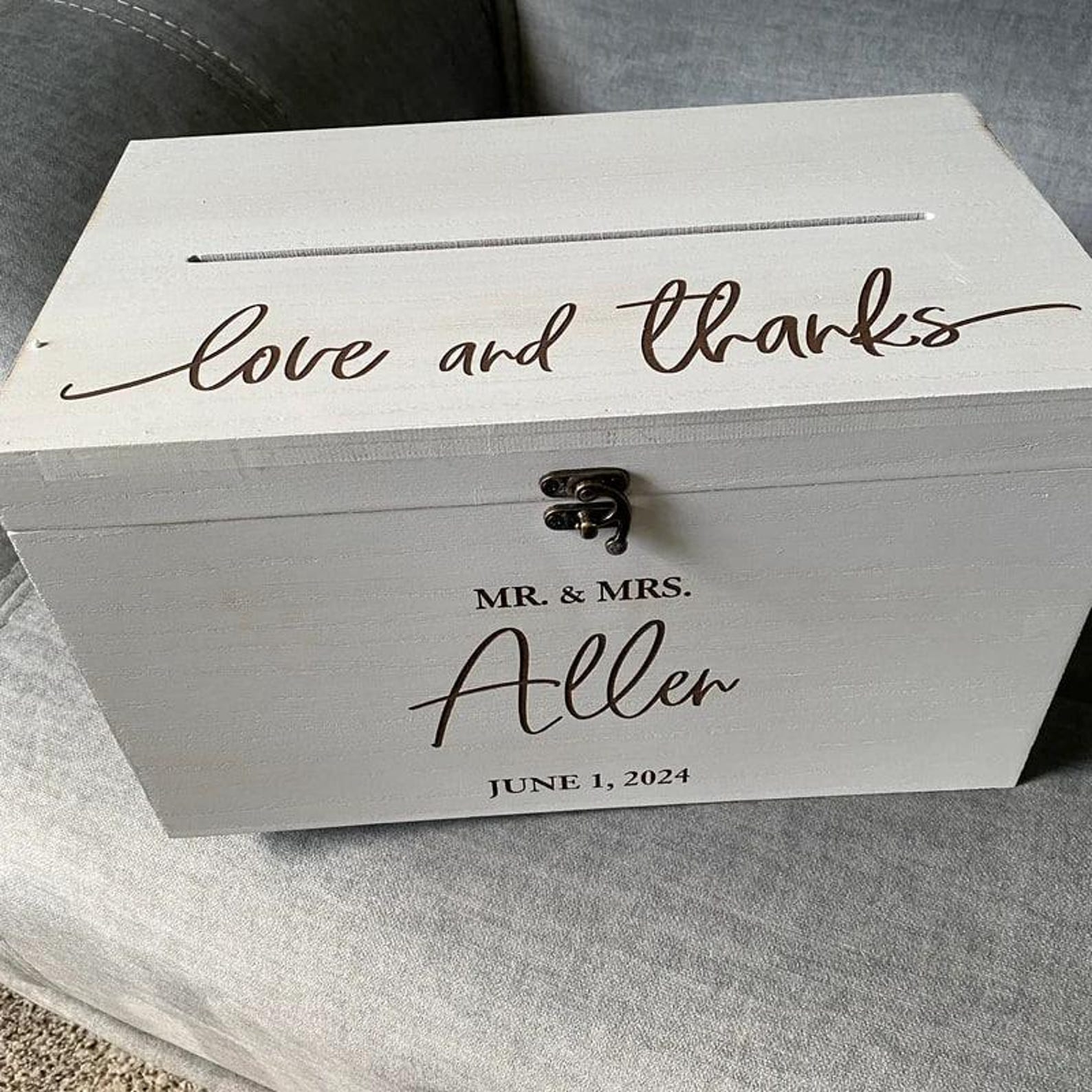 Personalized Engraved Wooden Wedding Card Box | "classic Elegance ...