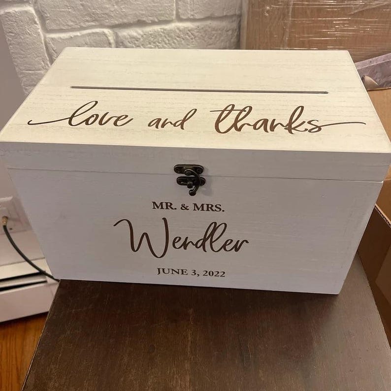 Personalized Engraved Wooden Wedding Card Box | "classic Elegance ...