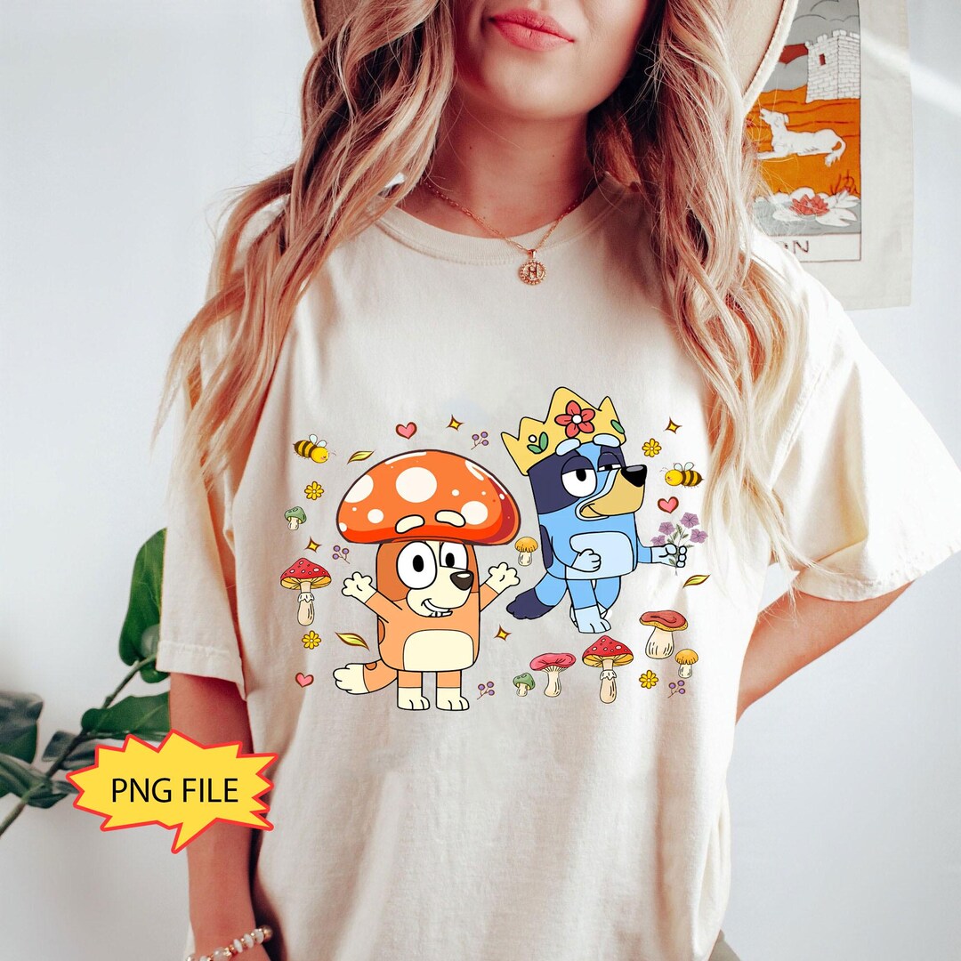 Bluey Bingo and Mushroom Png, Bluey and Bingo Png, Bluey Friends Png ...