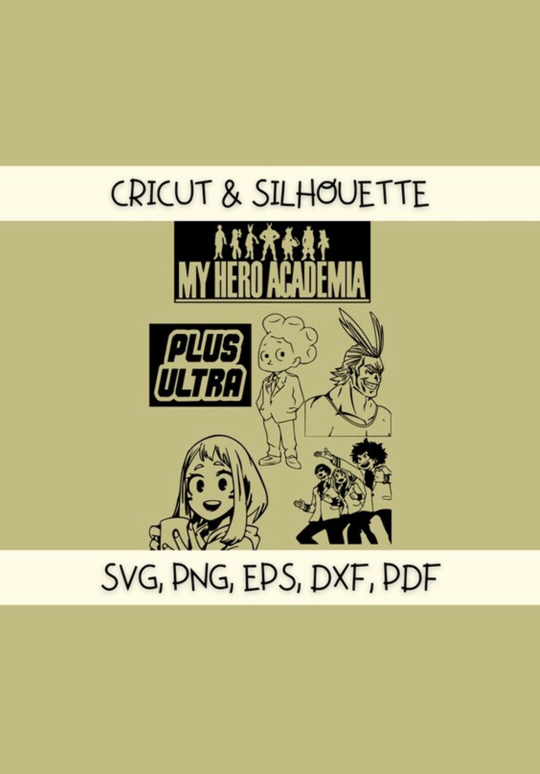 My Hero Academia SVG Bundle Mojo, Minoru Mineta, All Might, Uraraka ...
