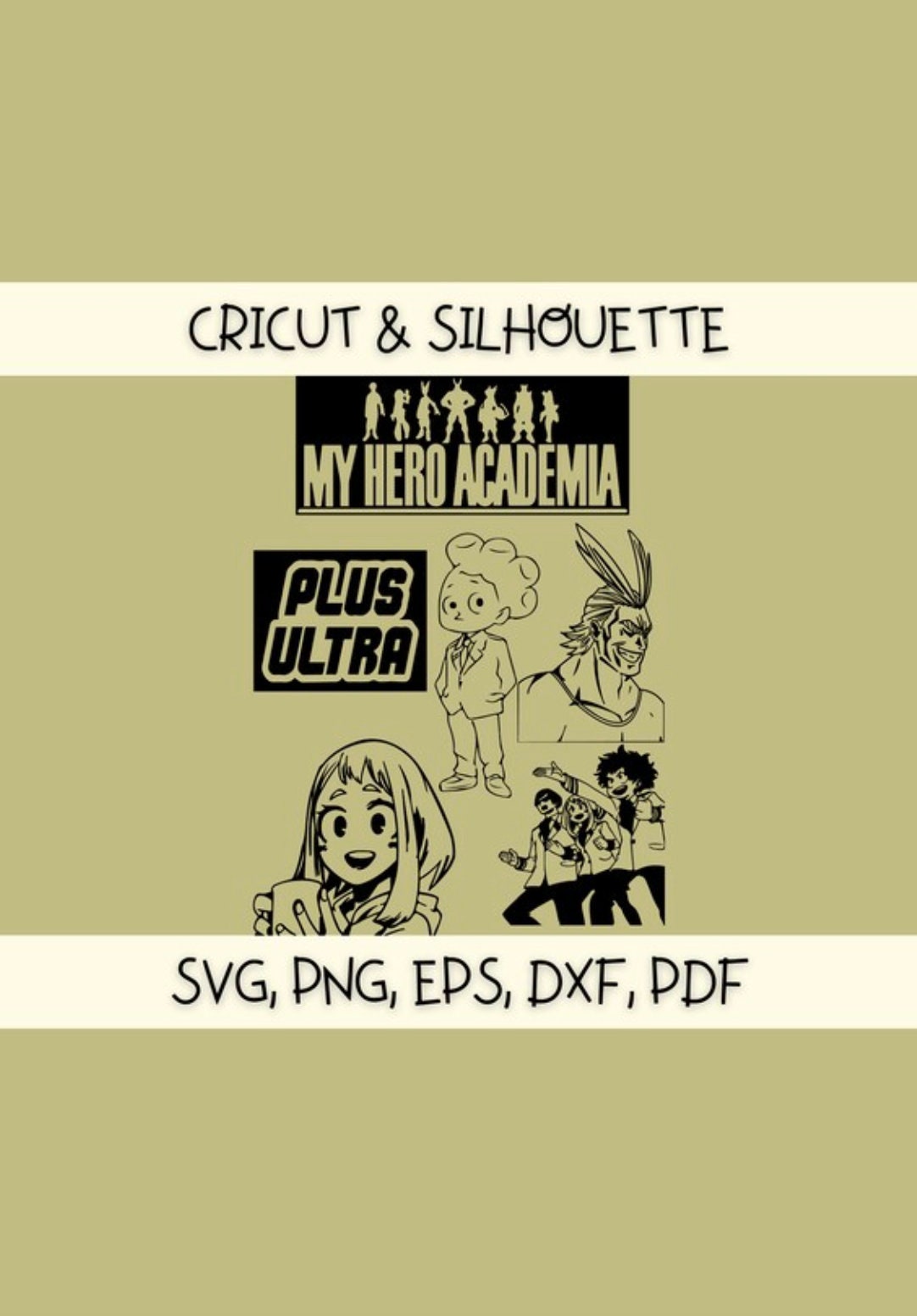 My Hero Academia SVG Bundle Mojo, Minoru Mineta, All Might, Uraraka ...