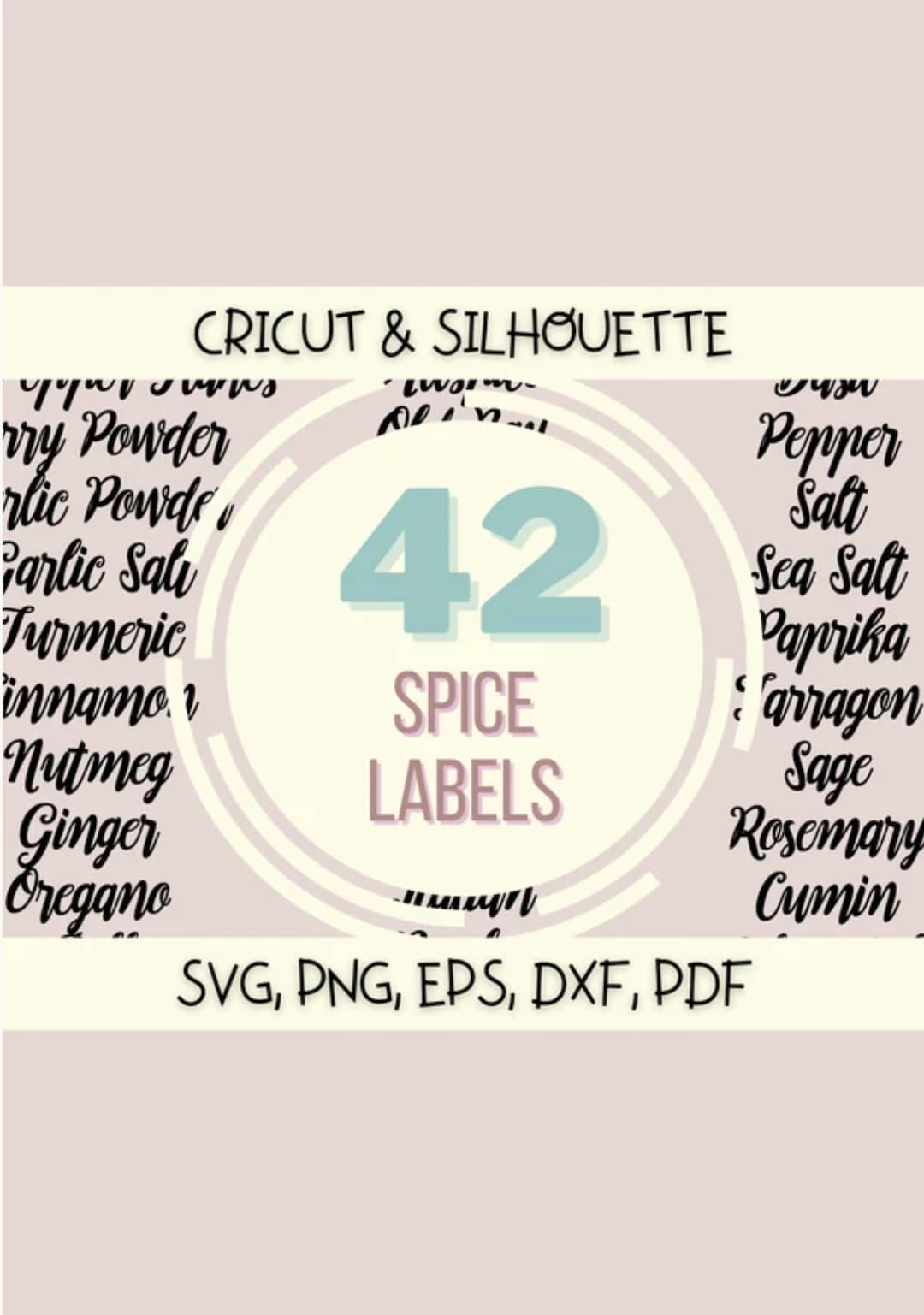 42 Spice Labels SVG File Svg, Png, Pdf, Eps, Dxf Instant Download DIY ...