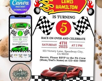 Race Car Hot Wheels Themed Birthday Party Invitation - Etsy