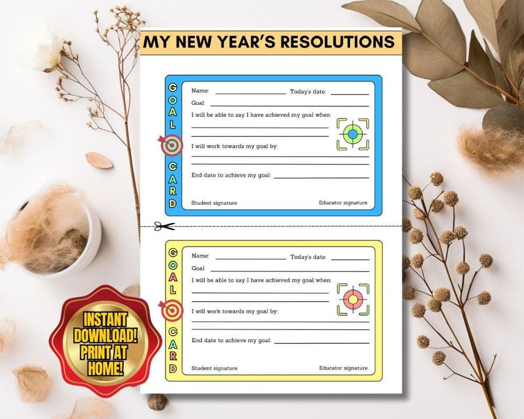 Editable 2025 New Year’s Resolutions Template for Kids Goal Setting ...
