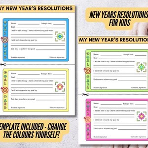 Editable 2025 New Year’s Resolutions Template for Kids Goal Setting ...