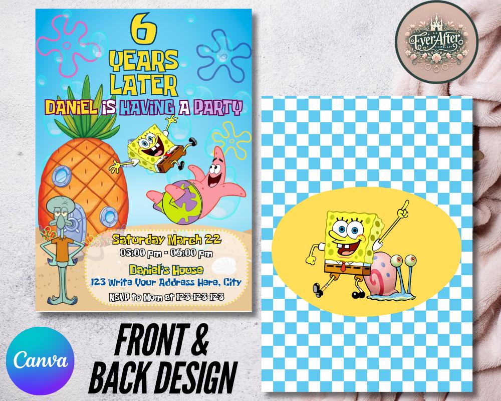 Create Your Own Spongebob Birthday Invitations