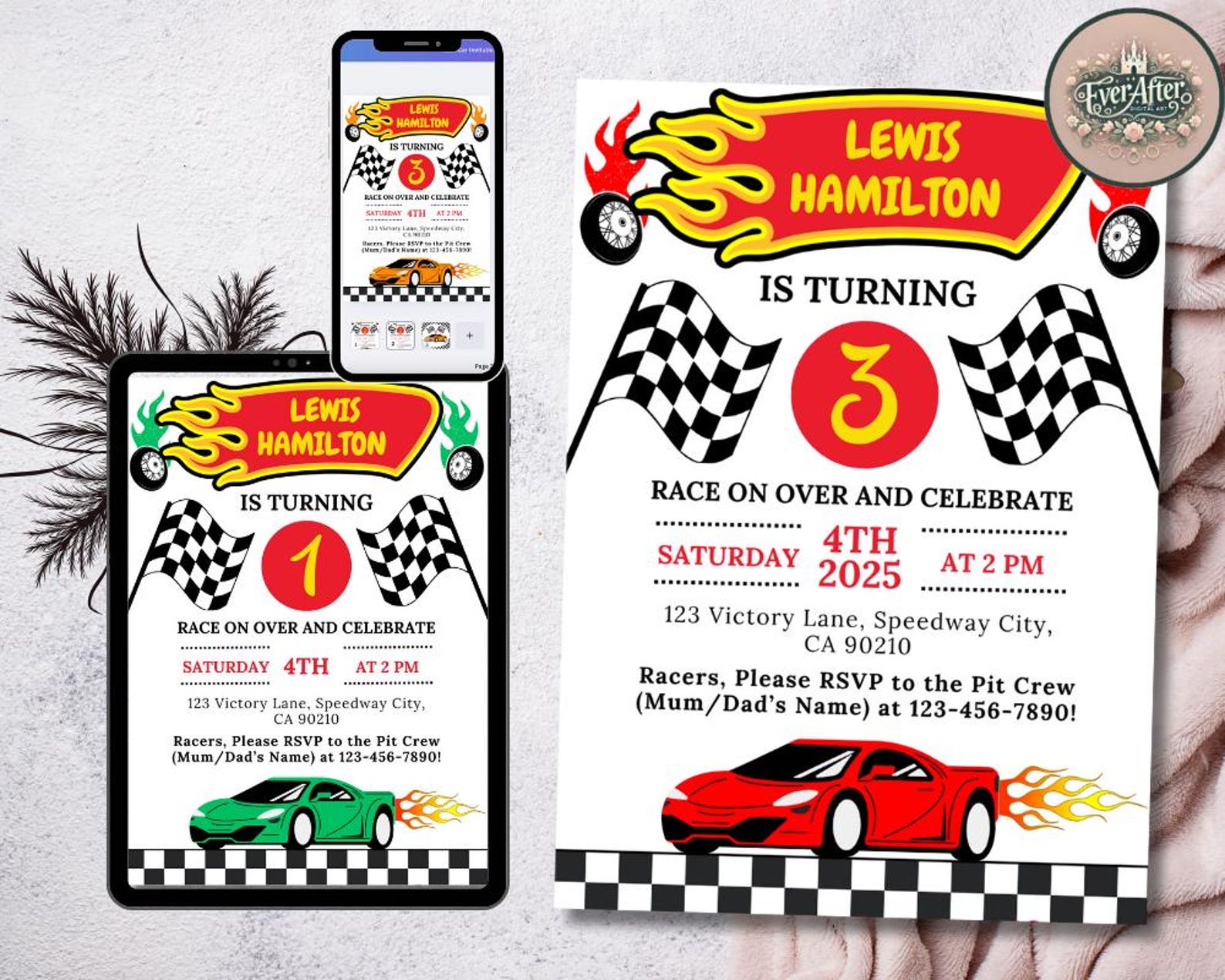 Race Car Birthday Invitation: Hot Wheels Theme (digital Invite Canva ...