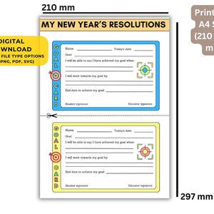 Editable 2025 New Year’s Resolutions Template for Kids Goal Setting ...