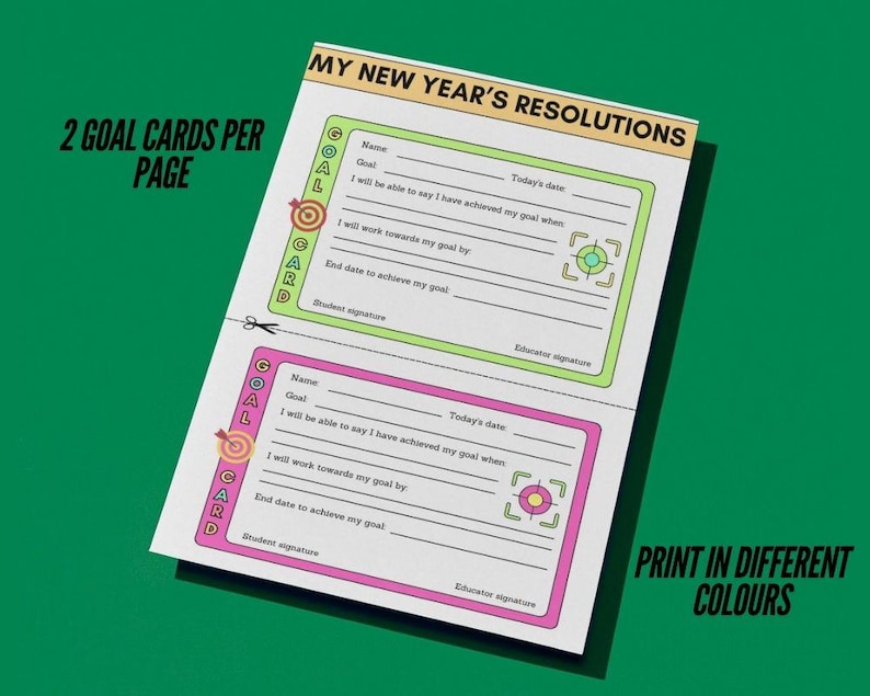 Editable 2025 New Year’s Resolutions Template for Kids Goal Setting ...