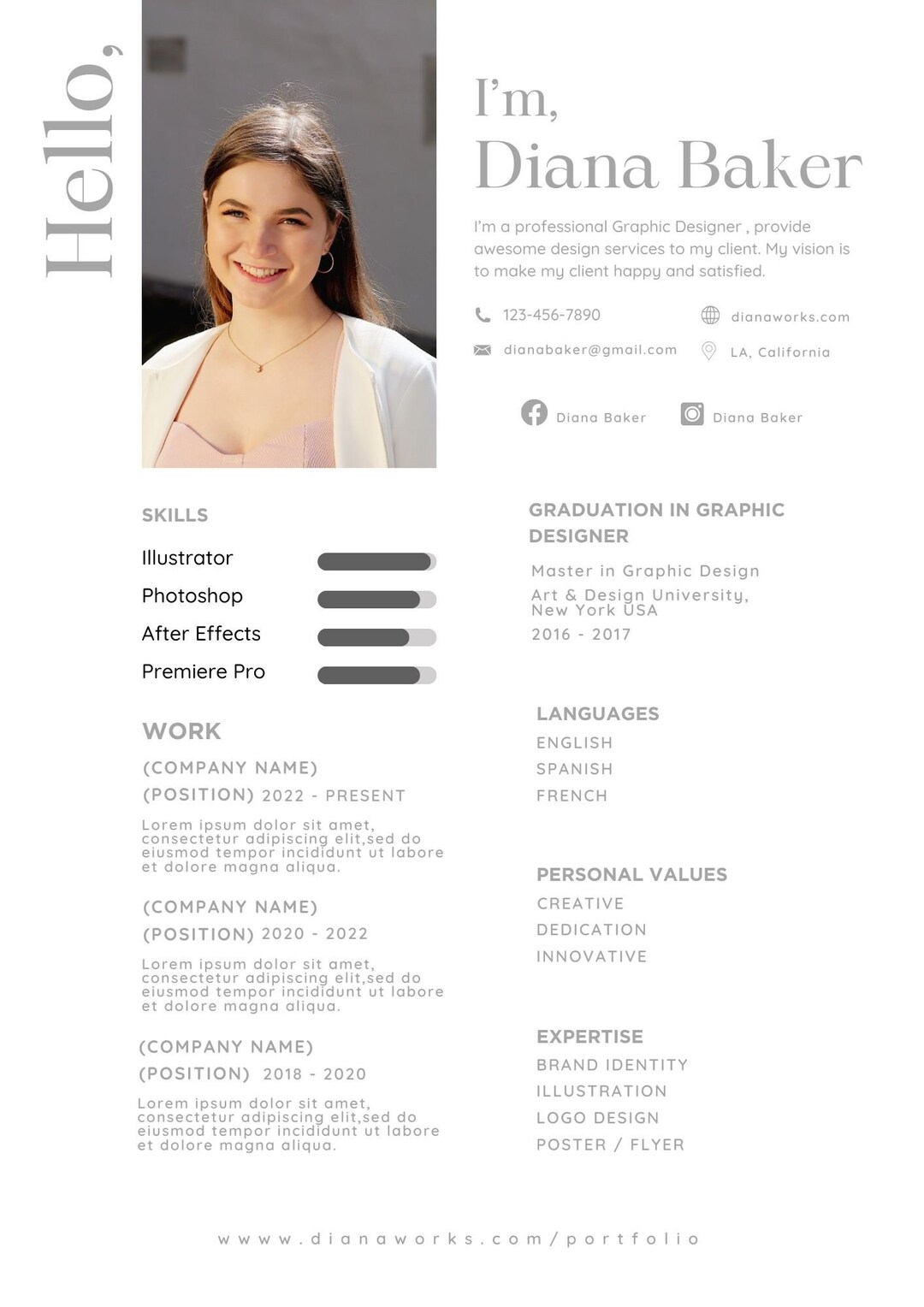 Minimalist Resume Template 2024 - Etsy