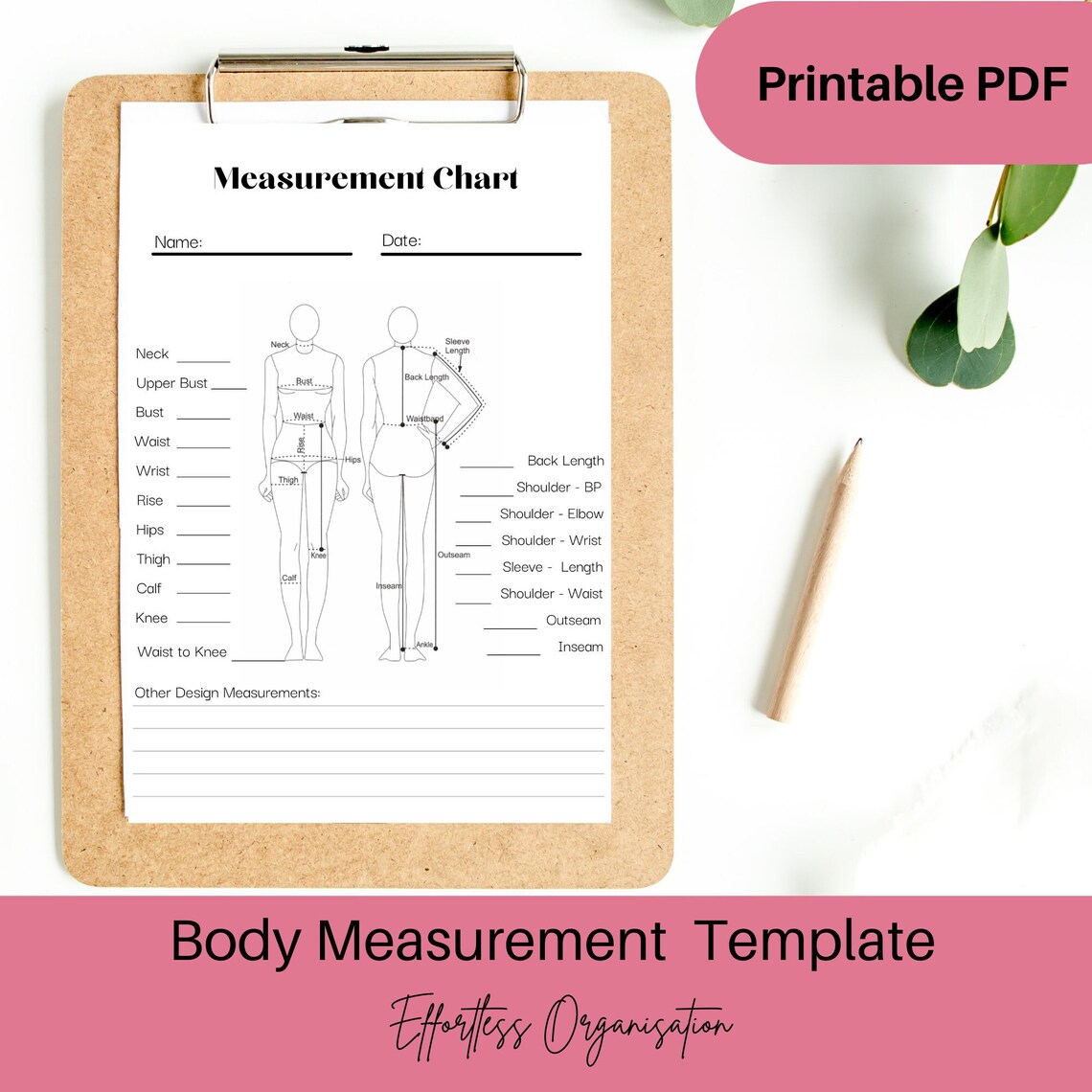 Sewing Body Measurement Template | Sewing Record | Apparel Design ...