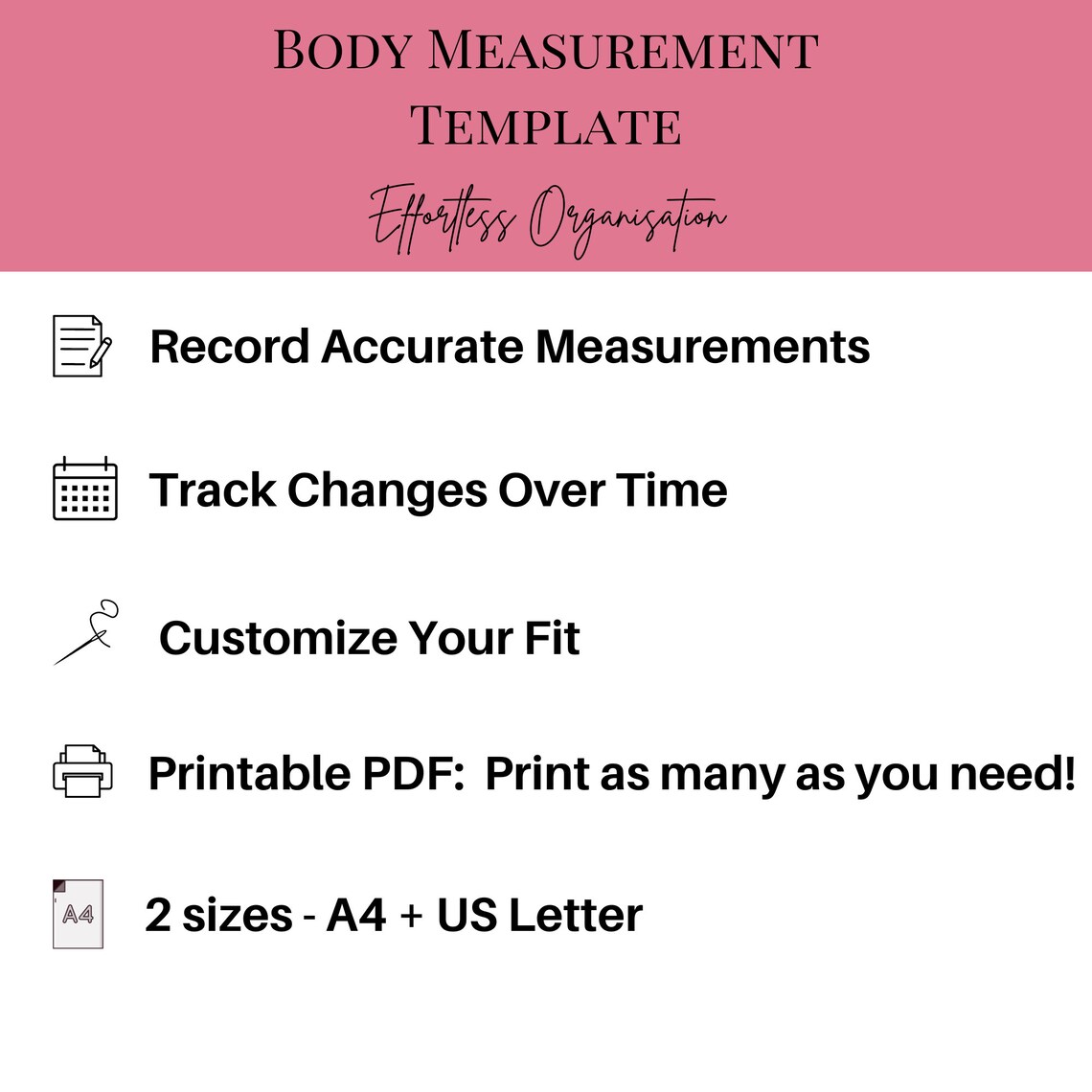 Sewing Body Measurement Template | Sewing Record | Apparel Design ...