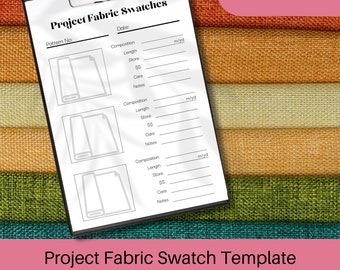 Sewing Fabric Swatch Record Template PDF for Organization and Inventory ...