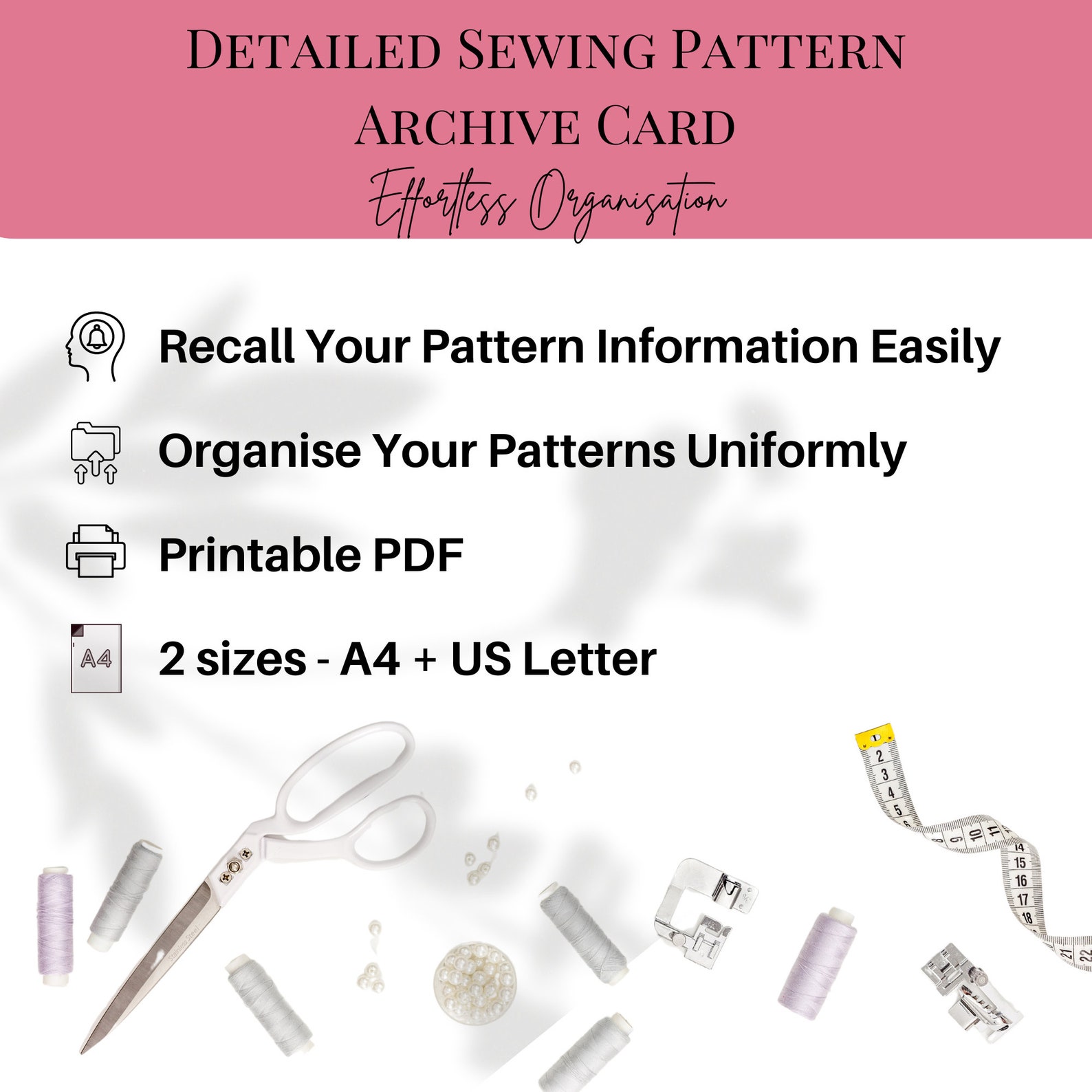 Unique Sewing Pattern Storage PDF Template & Printable Archive - Etsy