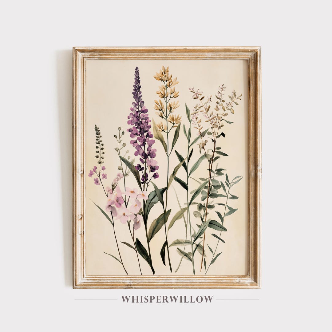 Vintage Botanical Wildflower Illustration, Digital PRINTABLE Download ...