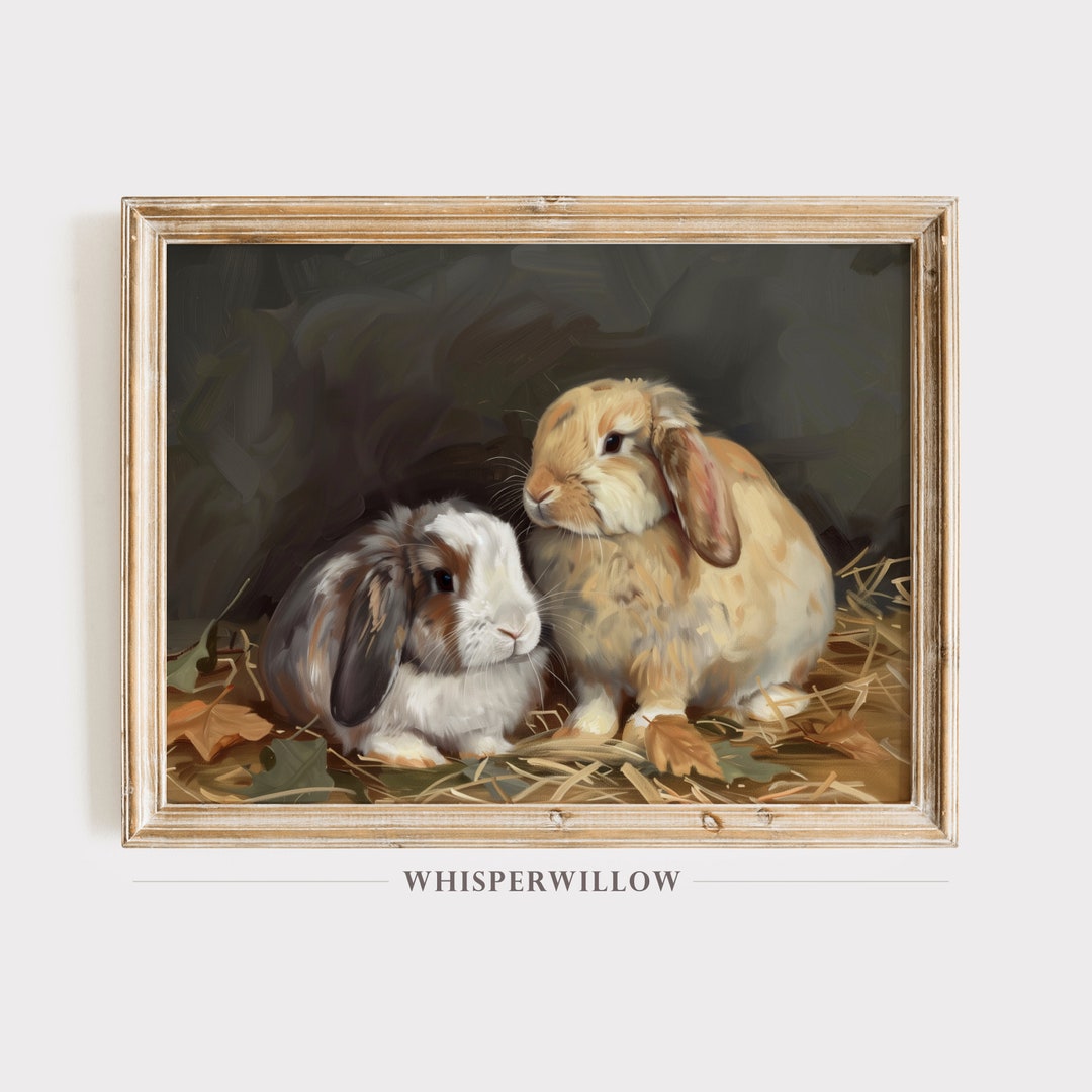 Holland Lop Bunnies Digital Painting, PRINTABLE Download, Spring and ...