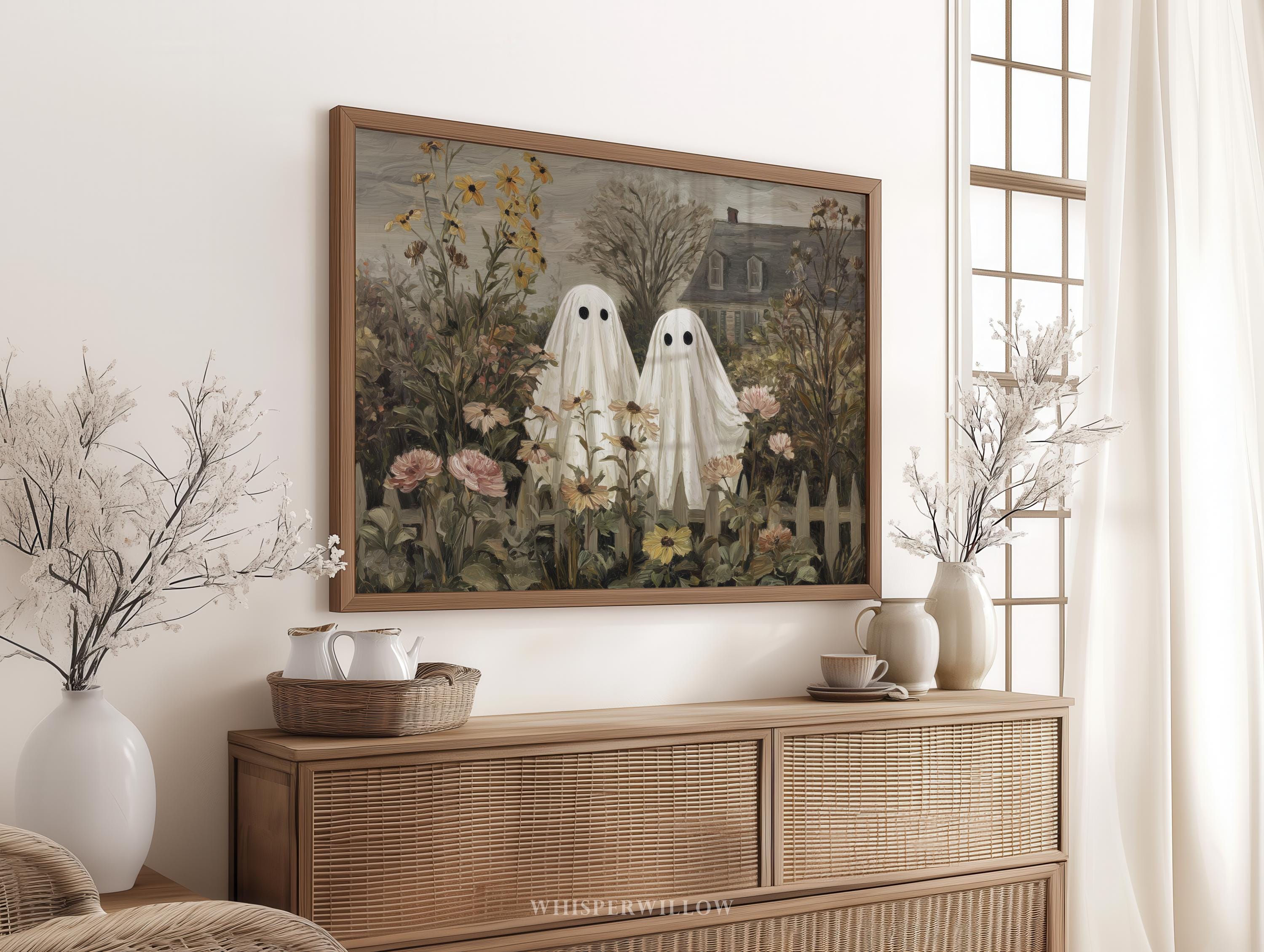 Vintage Ghosts Country Garden, Digital PRINTABLE Download, Halloween ...
