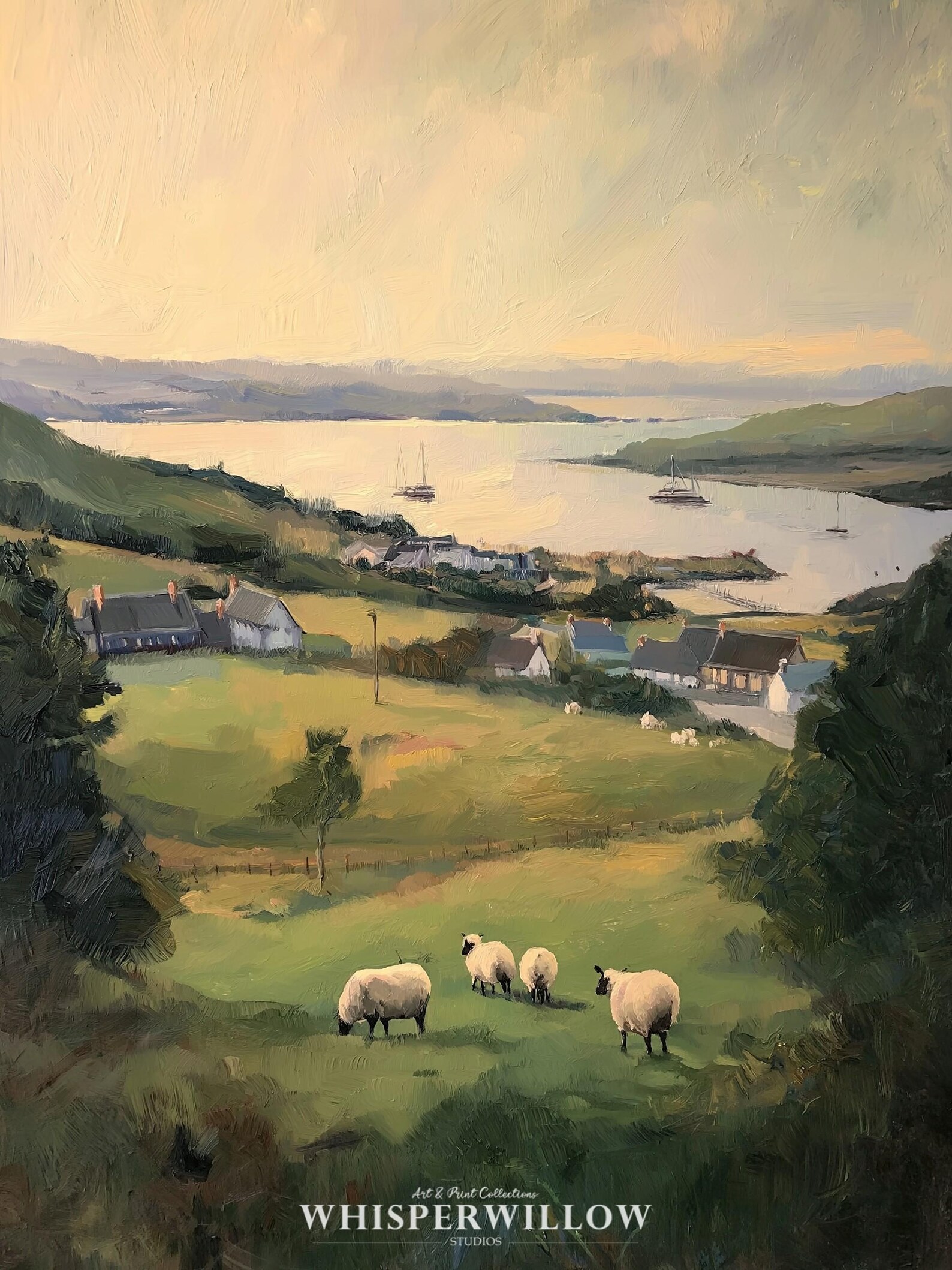 Irish Countryside Coastal Scene Digital Painting, PRINTABLE Download ...