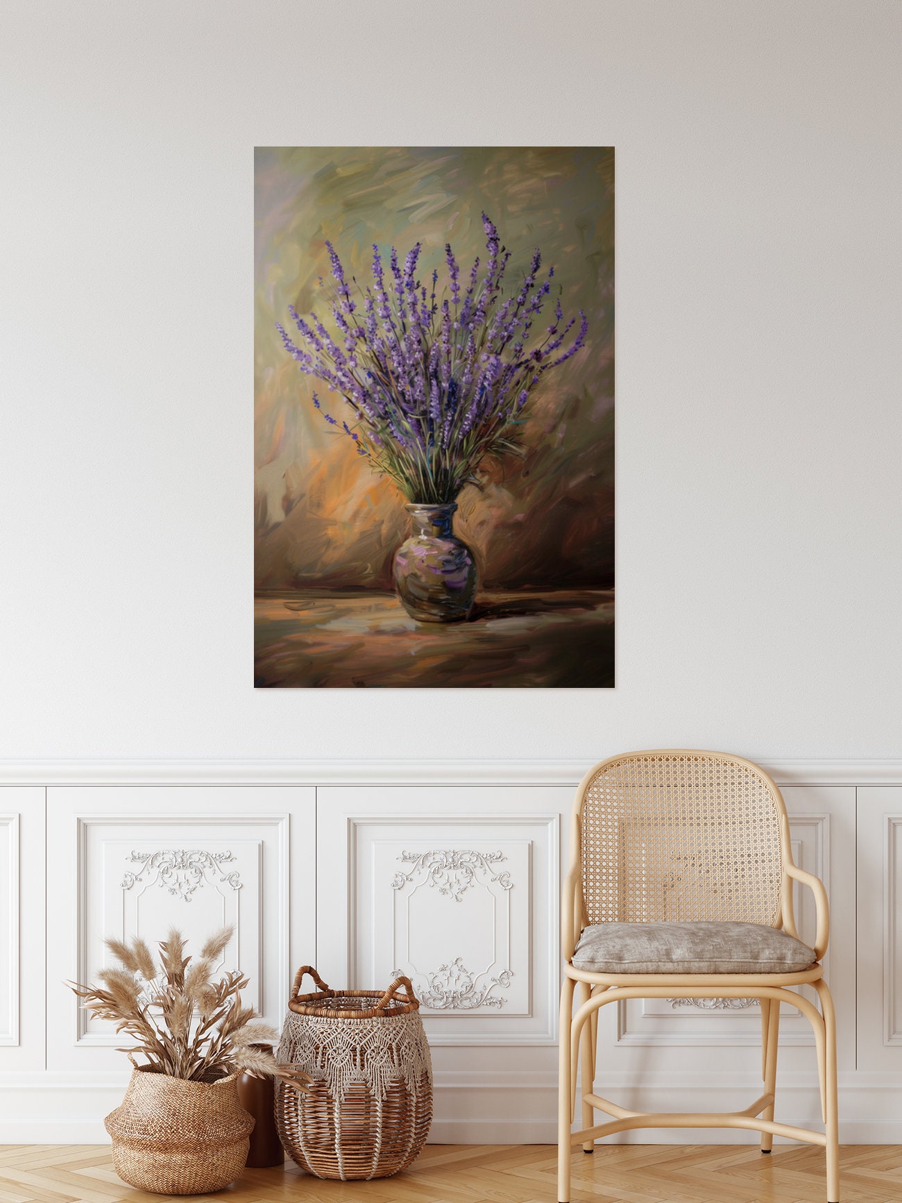 Antique Lavender Still Life Painting, Digital Print Download, Purple ...