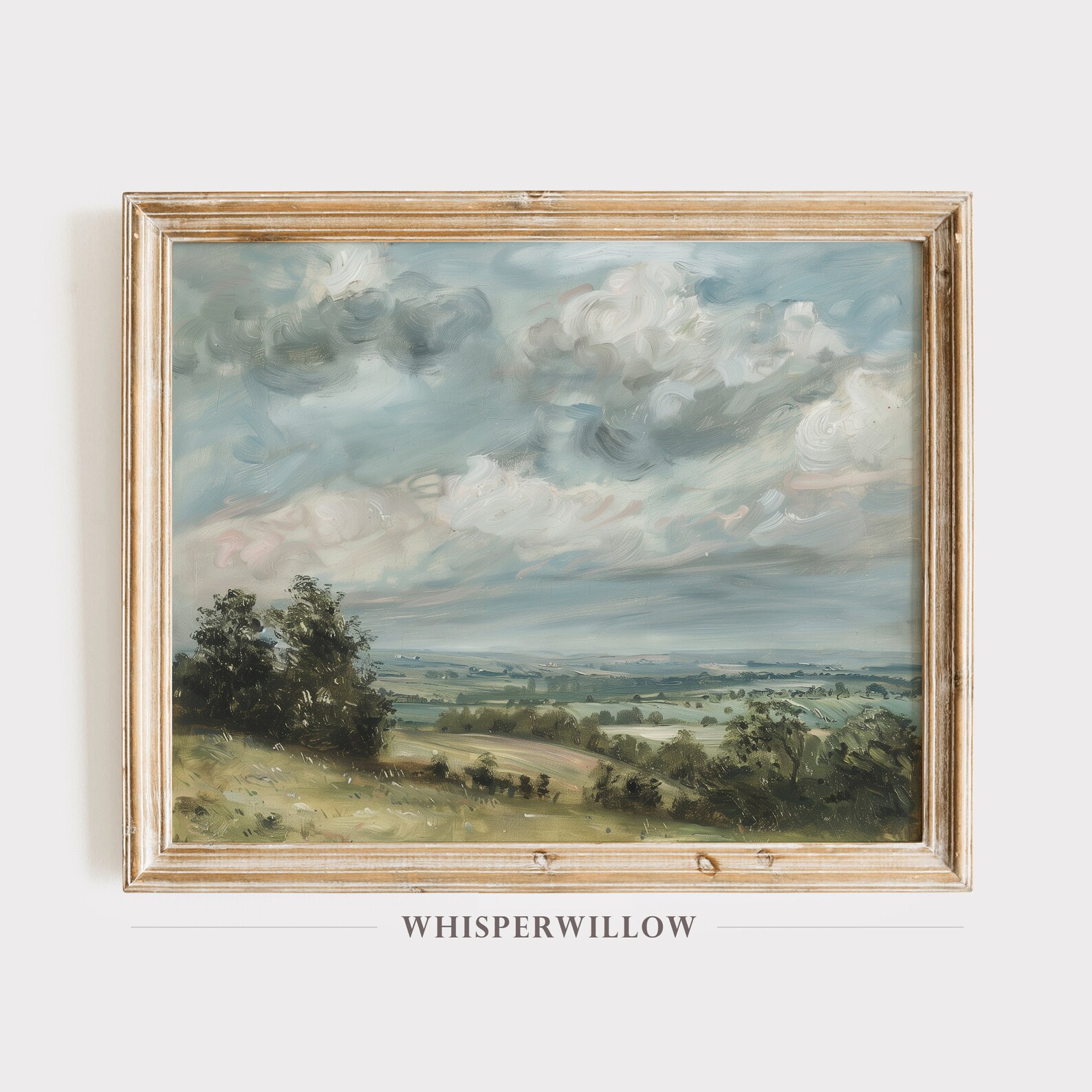 Rolling Hills Vintage American Landscape Painting, Digital Printable ...