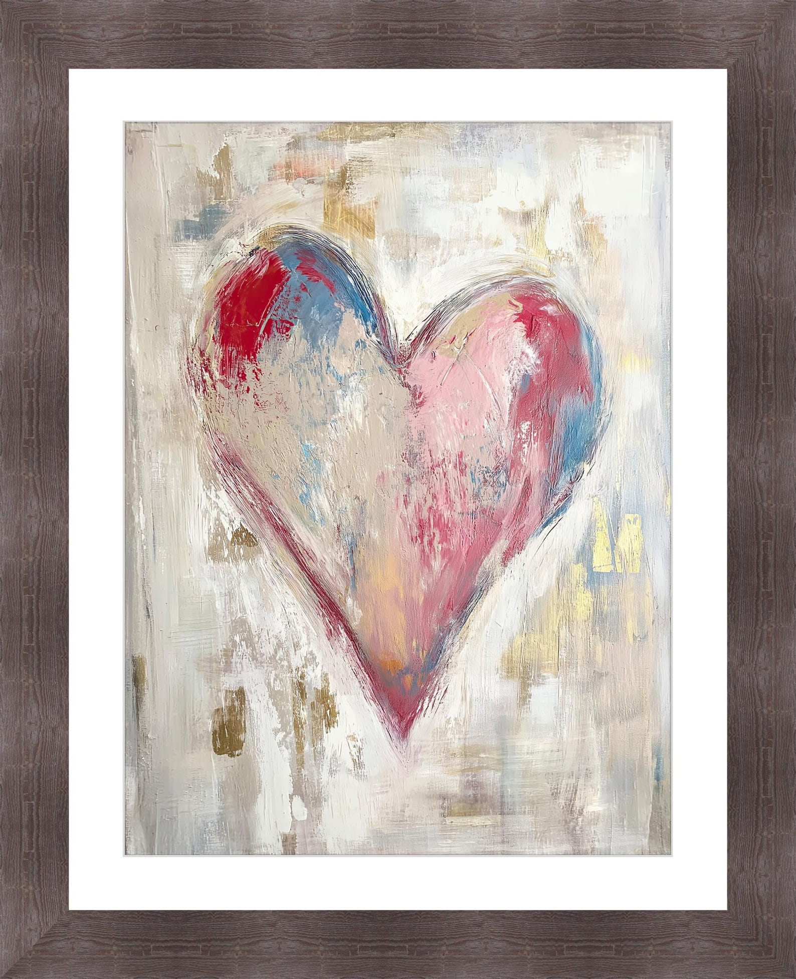 Abstract Heart Neutral Background Digital Painting, PRINTABLE Download ...