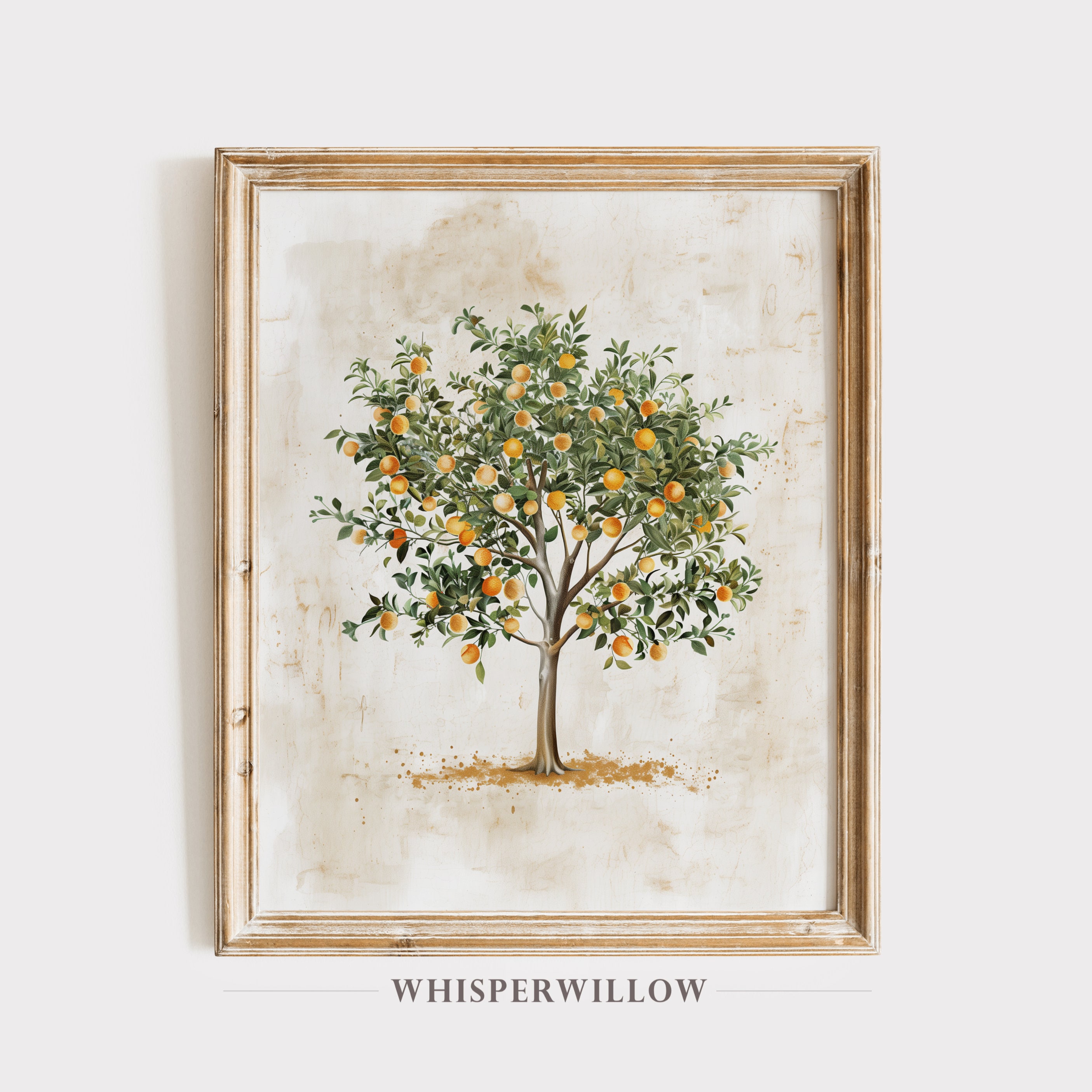 Orange Tree Watercolor Painting, Digital Print Download, Kitchen Office ...