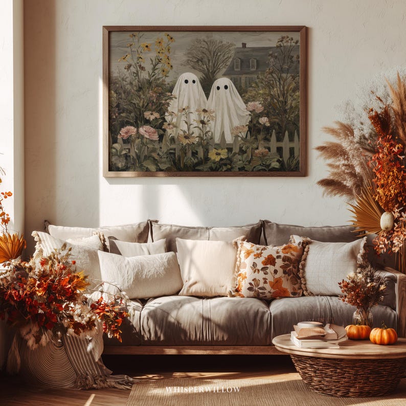 Vintage Ghosts Country Garden, Digital PRINTABLE Download, Halloween ...