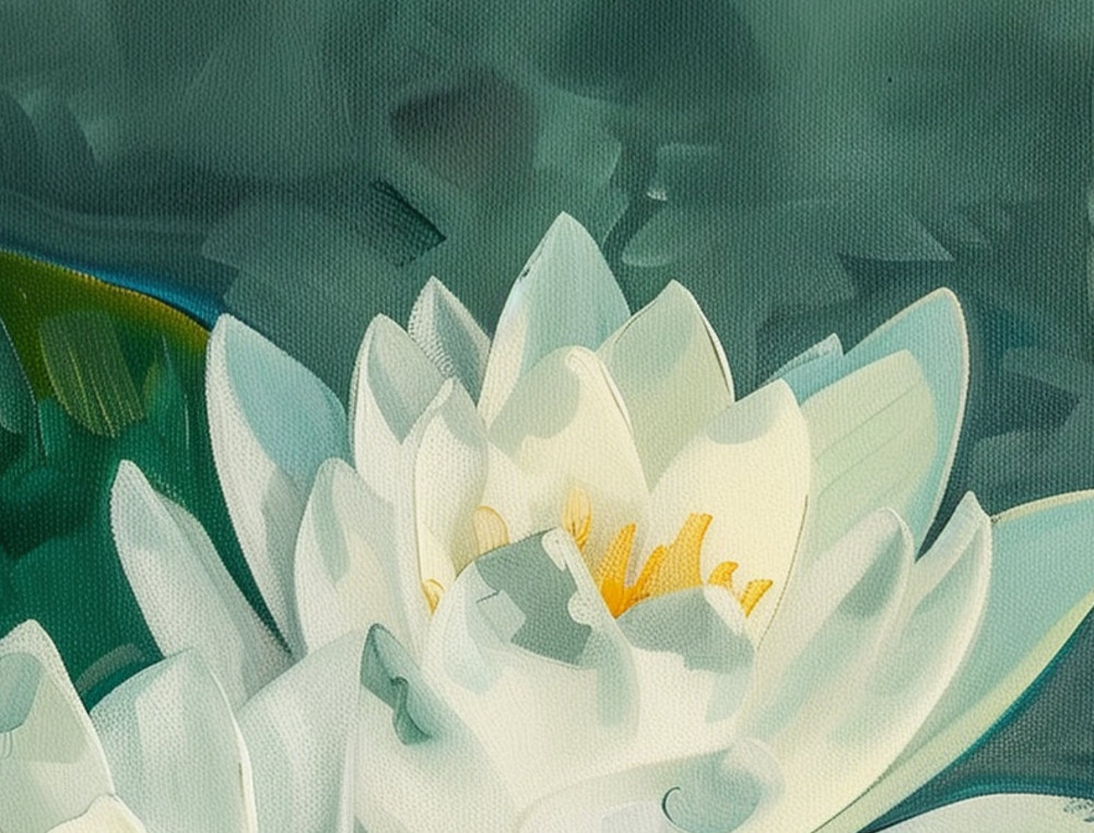Samsung Frame TV Art, White Lotus Flowers on Lily Pads, Digital ...