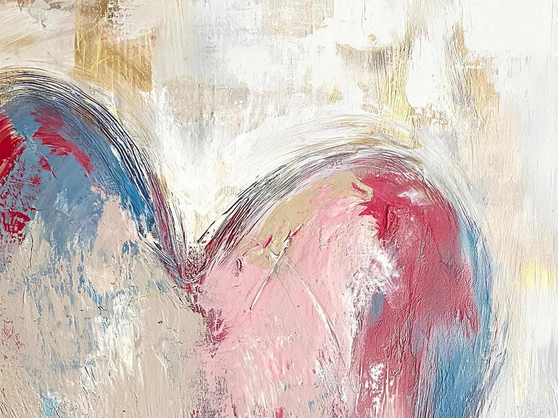 Abstract Heart Neutral Background Digital Painting, PRINTABLE Download ...