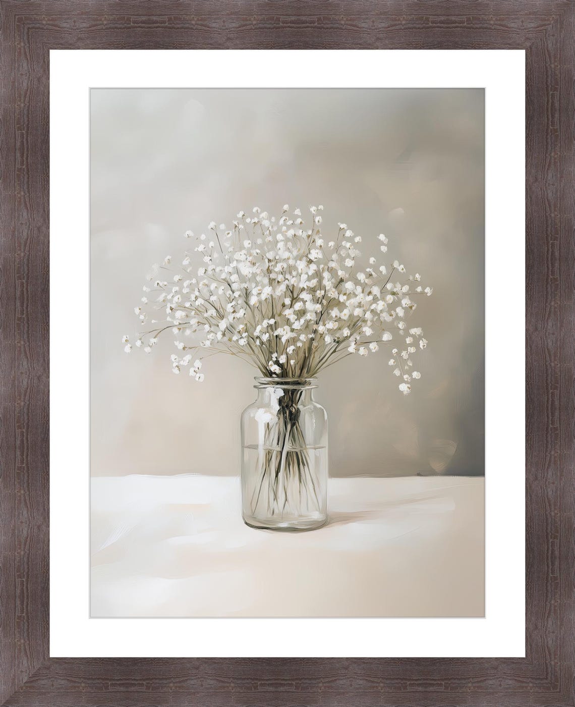 Babys Breath Bouquet Calming Whites Digital Painting, PRINTABLE ...