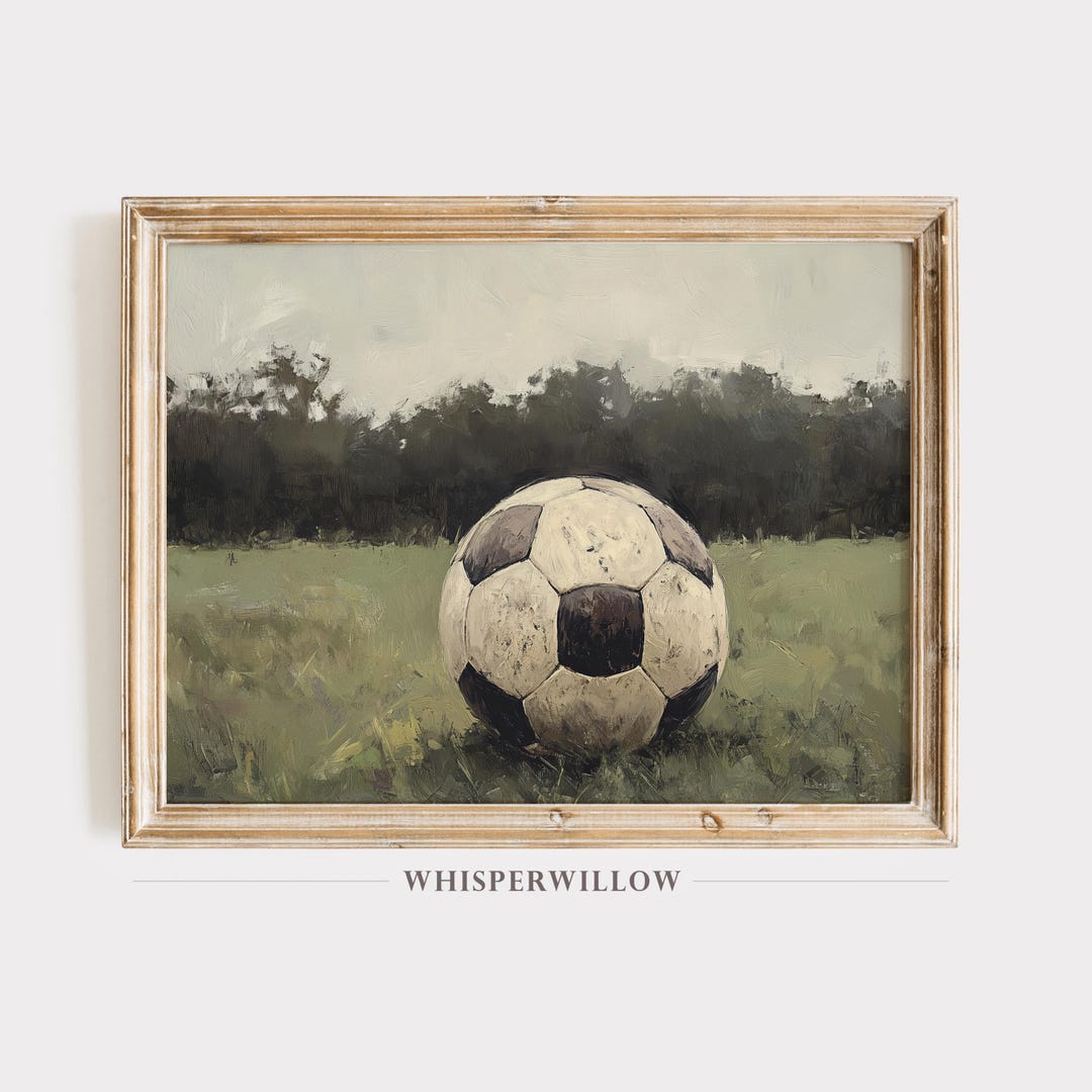 Rustic Soccer Ball Digital Painting, PRINTABLE Download, Sports Decor ...