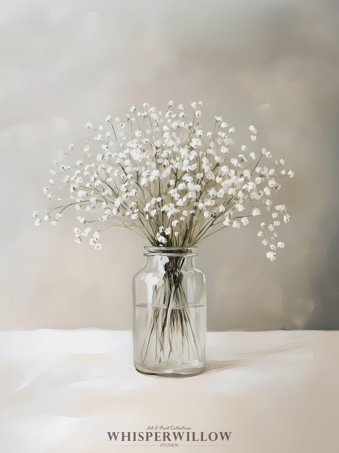 Babys Breath Bouquet Calming Whites Digital Painting, PRINTABLE ...