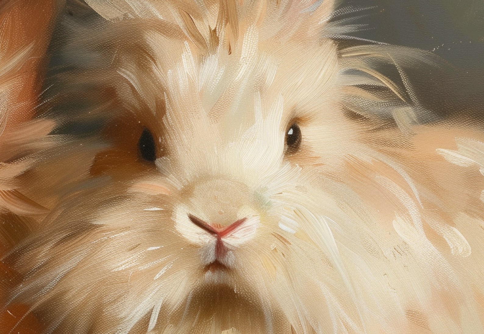 Angora Rabbits Vintage Animal Painting, Digital Printable Download ...