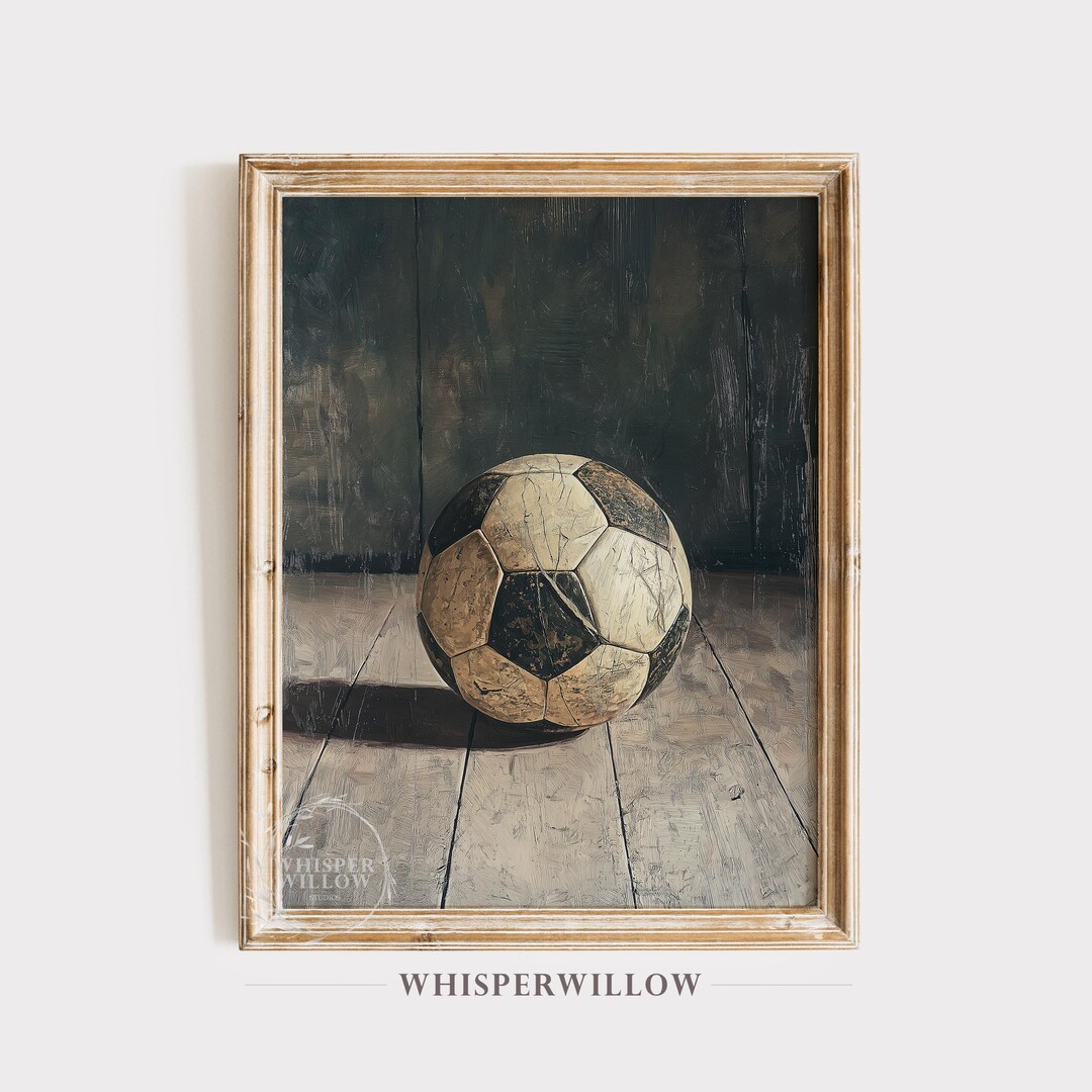 Vintage Soccer Ball Art - Digital PRINTABLE Download, Rustic Sports ...