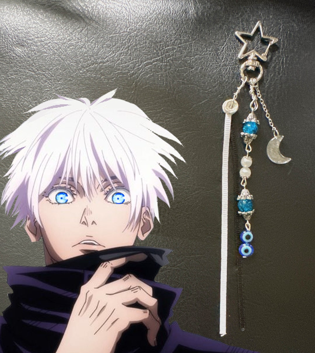 Satoru Gojo Beaded Keychain Charm Jujutsu Kaisen - Etsy