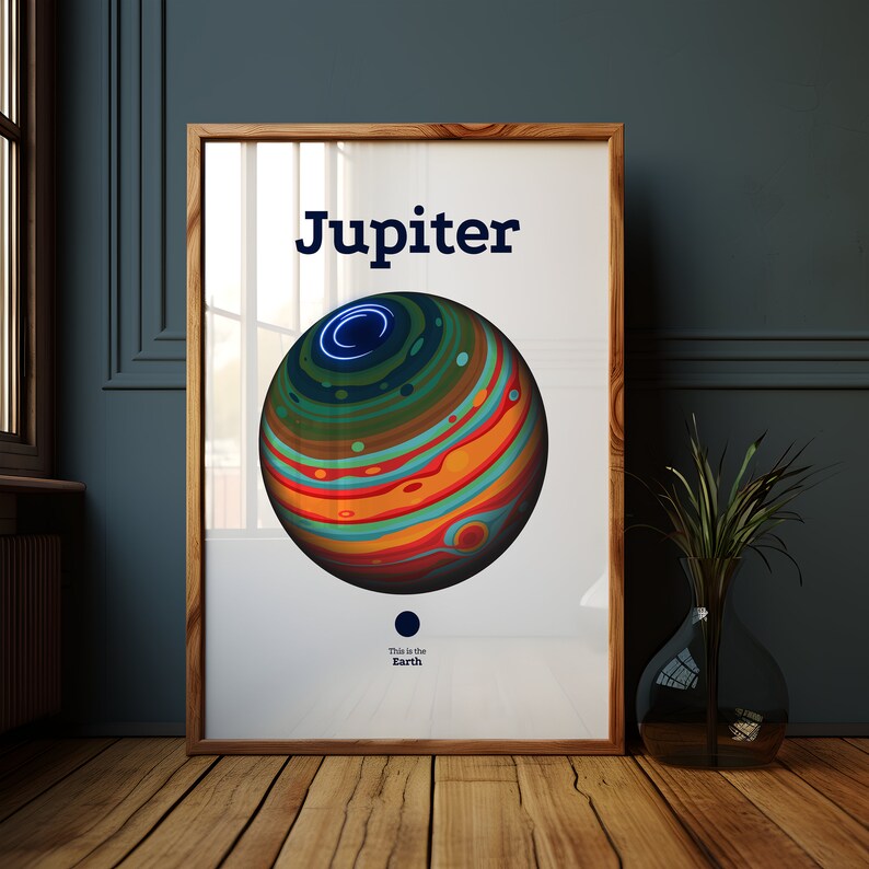 Jupiter Vs Earth | Digital Print - Etsy