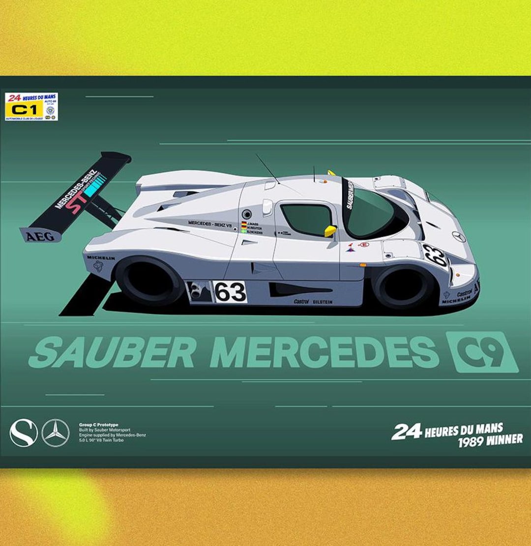 Sauber Mercedes C9 Group C Lemans Winner 1989 | Poster Print Digital ...
