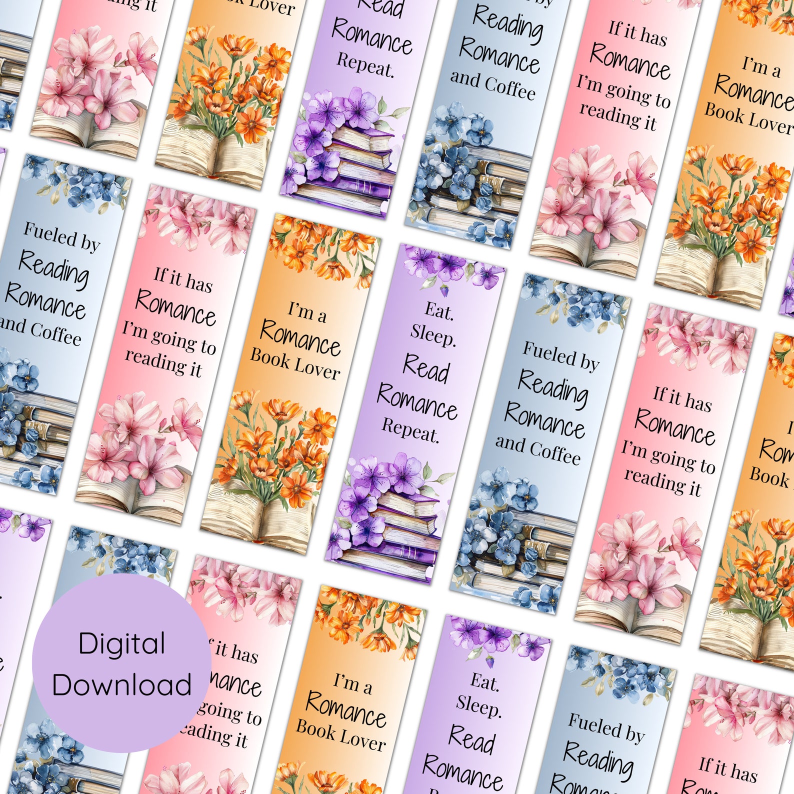 Romance Reader Bookmarks Printable Bookmarks Romance Bookmarks Bookmark ...