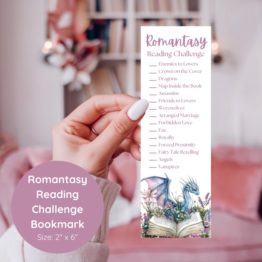 Romantasy Reading Challenge | TBR Challenge | Printable Bookmark ...
