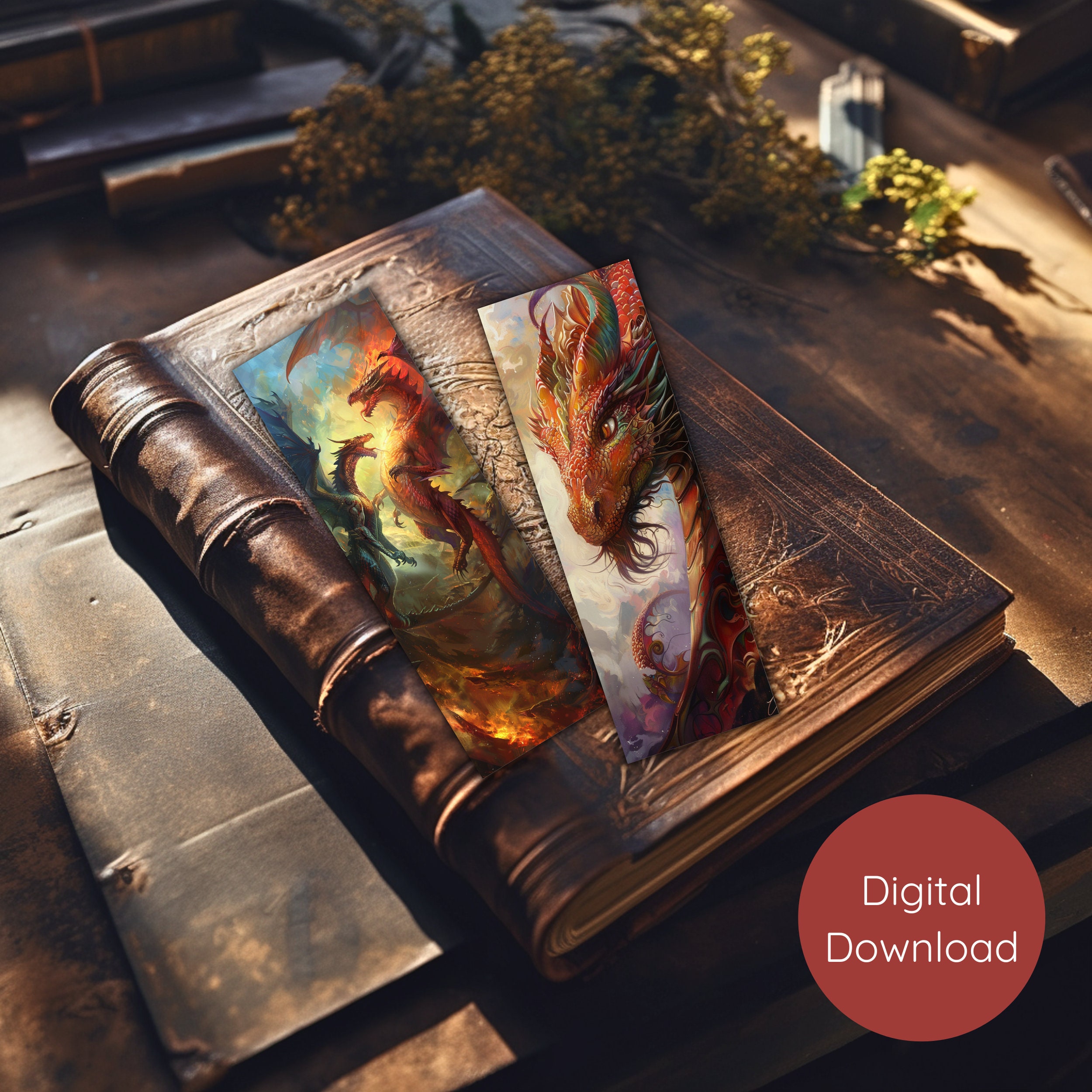 Dragon Bookmarks Printable Bookmarks Fantasy Bookmarks Bibliophile ...